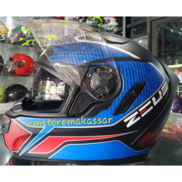 Jual Helm Zeus 813 Motif Full Face Double Visor Kacamata Dalam SNI DOT ...
