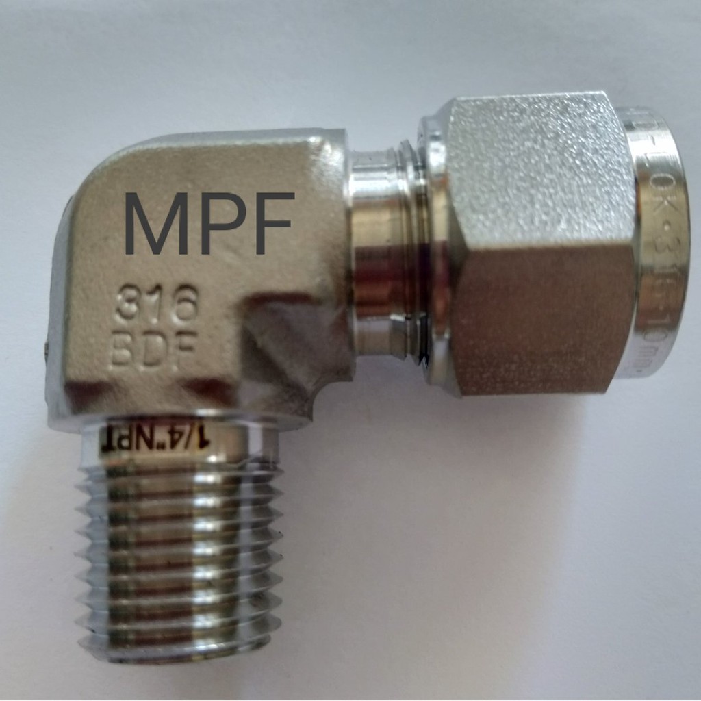 Jual Male Elbow Connector 1/4" OD X 3/8" NPT SS 316 Stainless Steel Con | Shopee Indonesia