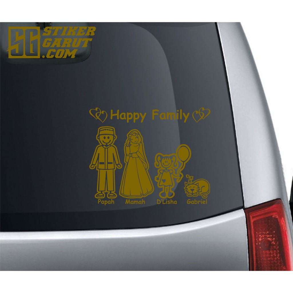 Jual STIKER CUTTING STICKER KACA BELAKANG MOBIL HAPPY FAMILY | Shopee ...