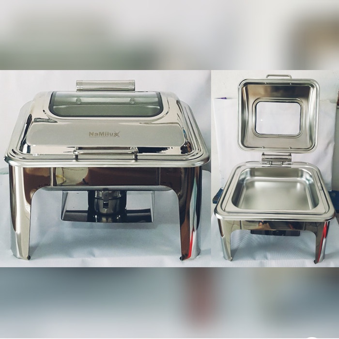 Jual warmer-food- chafing dish hydrolic segi 6,5 lt tutup kaca namilux ...