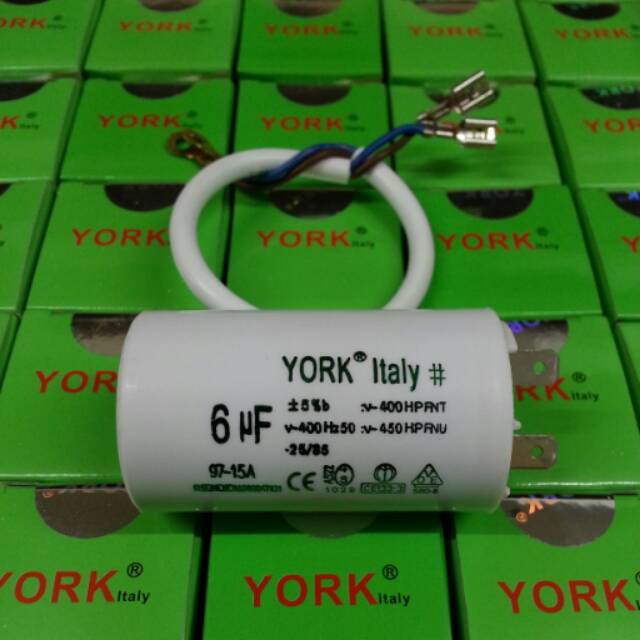 Jual YORK 6 uf - 450V Kapasitor Kabel - Colok 2 Pin 2 IN 1 (Capacitor ...
