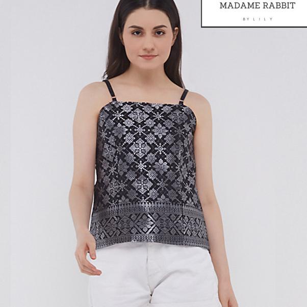 Jual Tank Top Madame Rabbit Bahan Songket Mewah Furing Kain Warna Pearl ...