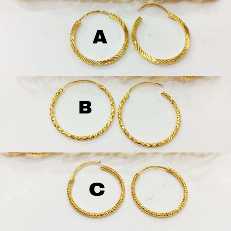 Jual REPLIKA ANTING RING KUNING 24K DEWASA | Shopee Indonesia