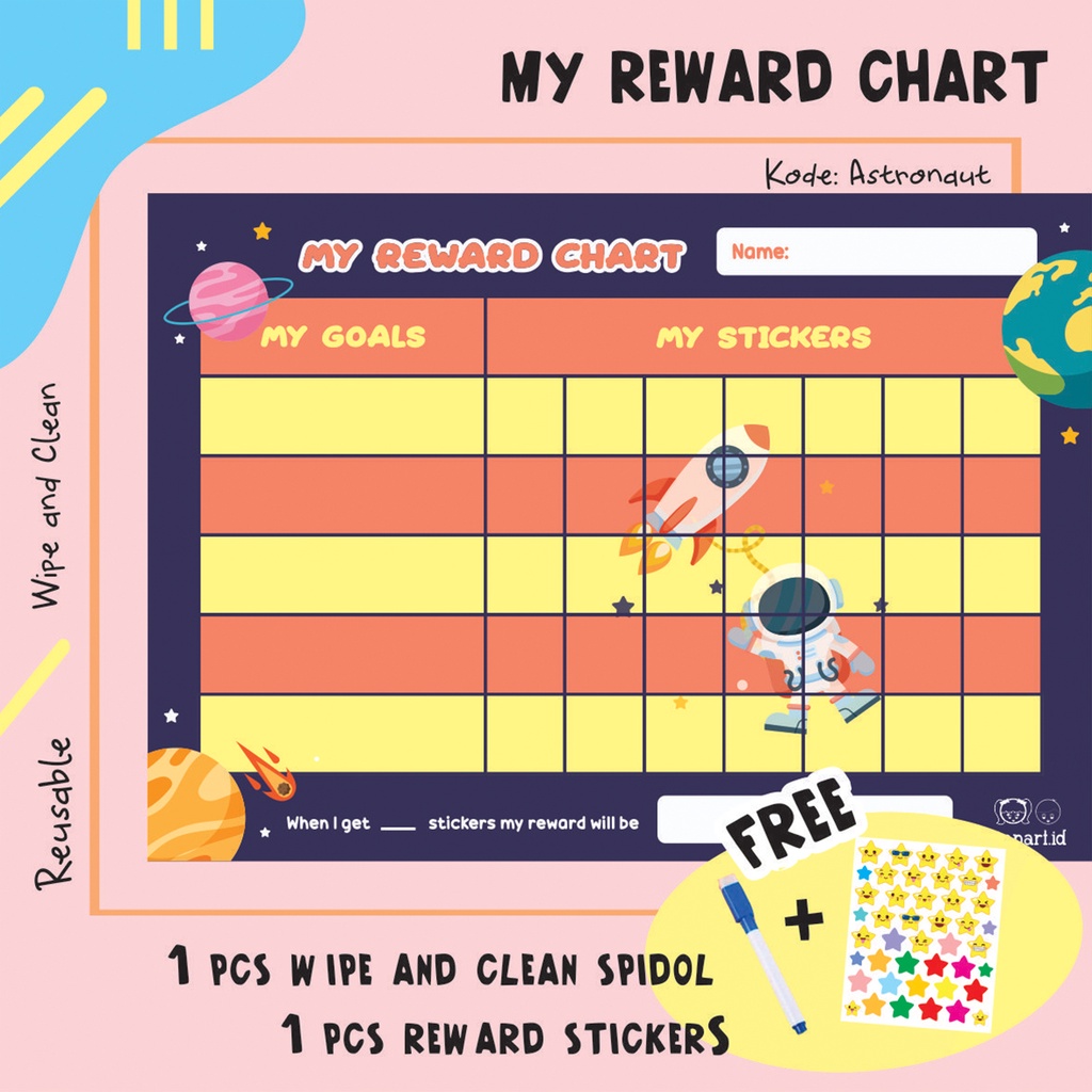 Jual REWARD CHART ANAK RESPONSIBILITY CHART PAPAN REWARD STICKER ...