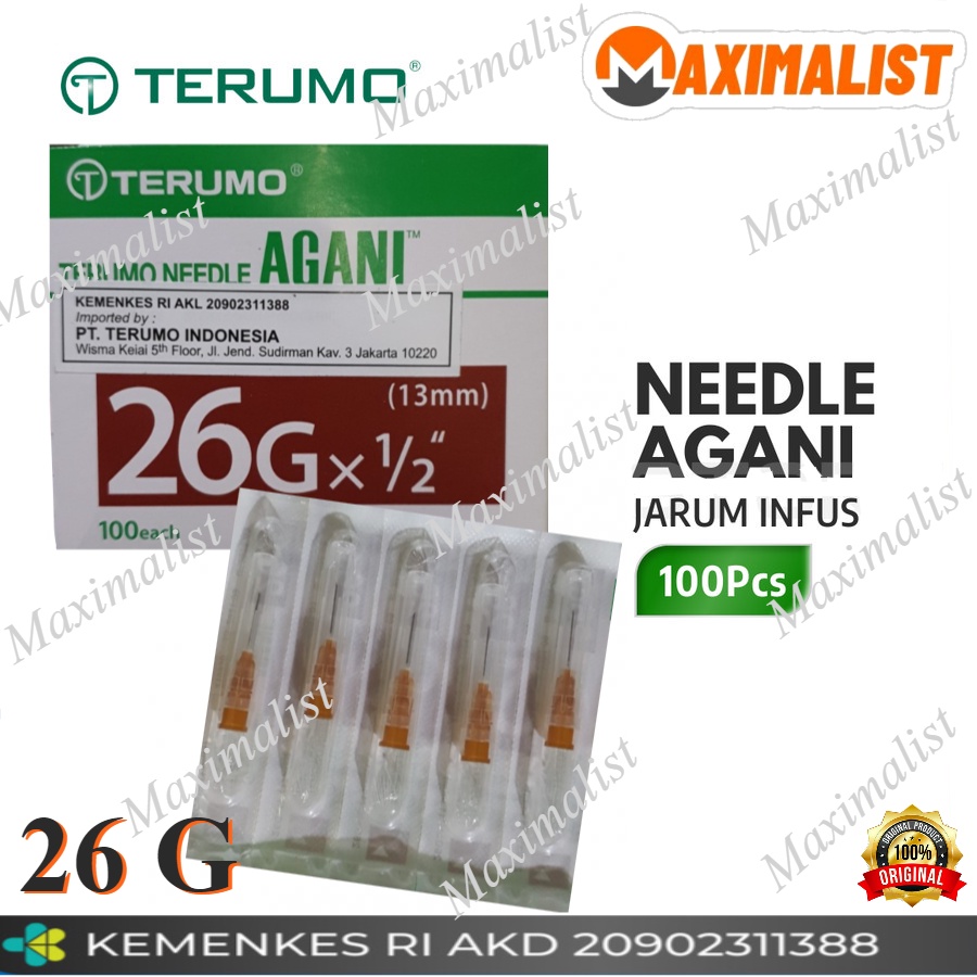Jual Agani Terumo - NEEDLE TERUMO AGANI 18G / 20G / 23G / 24G / 25G / 26G / 27G / 30G - TERUMO ...