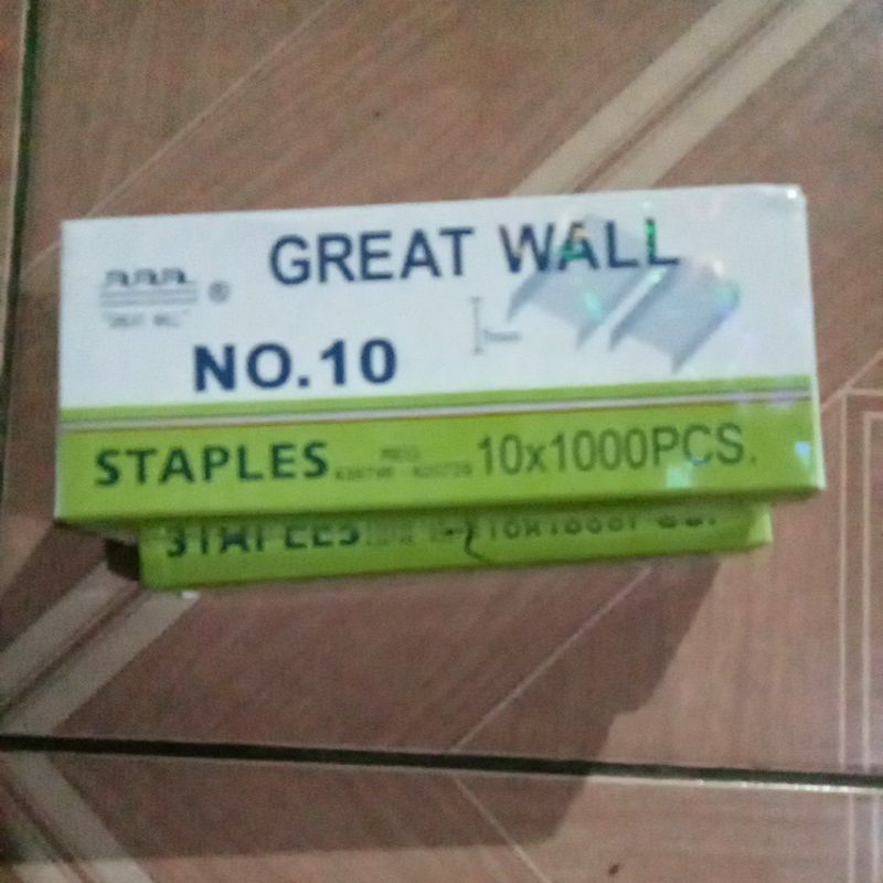 Jual isi staples GREAT WALL no.10 (kecil) 1 box isi 10 x 1000pcs/isi ...