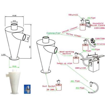 Jual Cyclone Powder Dust Separation Collector Filter Ready | Shopee ...