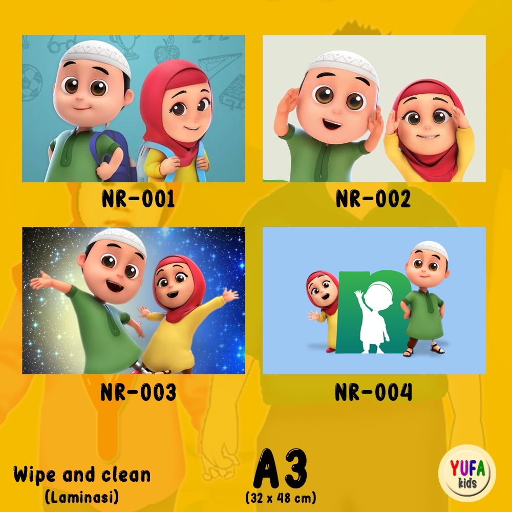 Jual 088 poster kartun nussa - poster kartun - poster wipe and clean ...