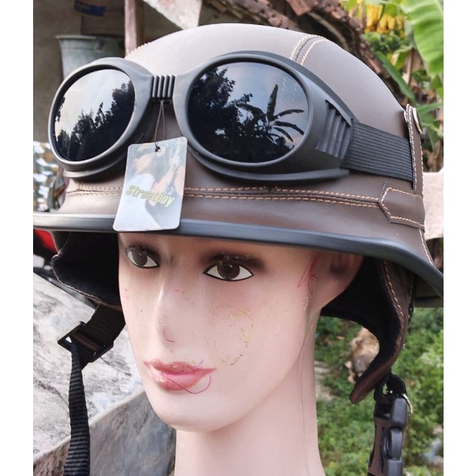 Jual HELM RETRO MILENIAL NAZI CRAZY HITAM/NAZI COKLAT/HELM RETRO/HELM ...