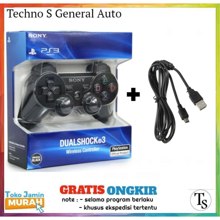 Jual Stik Stick Controller For PS3 Wireless Hitam - Gamepad For PS 3 ...