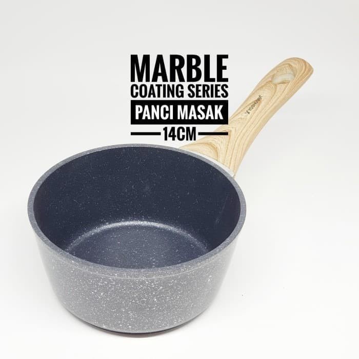 Jual WAJAN PANCI SAUCE PAN ANTI LENGKET YOSHIKAWA MARBLE CERAMIC TUTUP ...