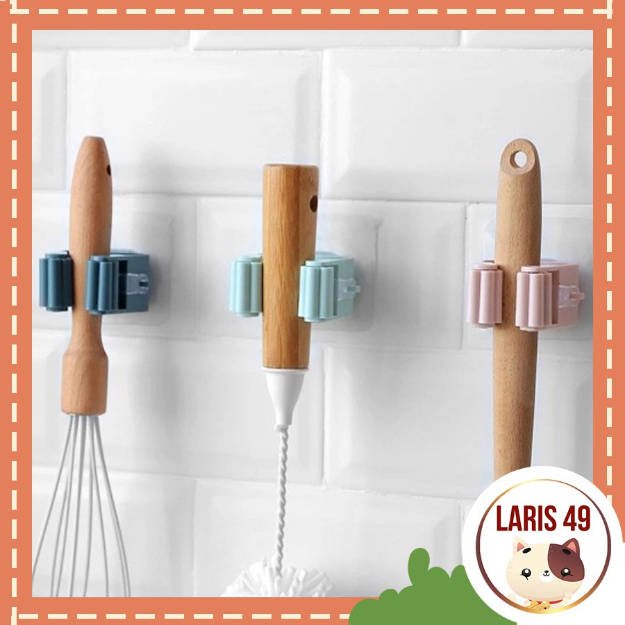 Jual Laris49 Gantungan Sapu Pel Rak Hook Gagang Sapu Karakter Mop ...