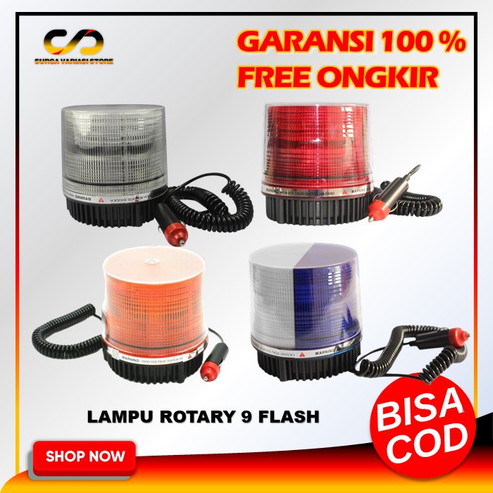 Jual Lampu Rotary Rotator LED Variasi Mobil Truck Rotary Mini 9 Flash ...