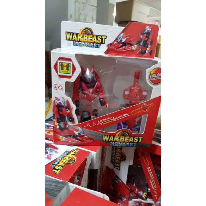 Jual mainan Robot Monkart Warbeast Draka merah | Shopee Indonesia