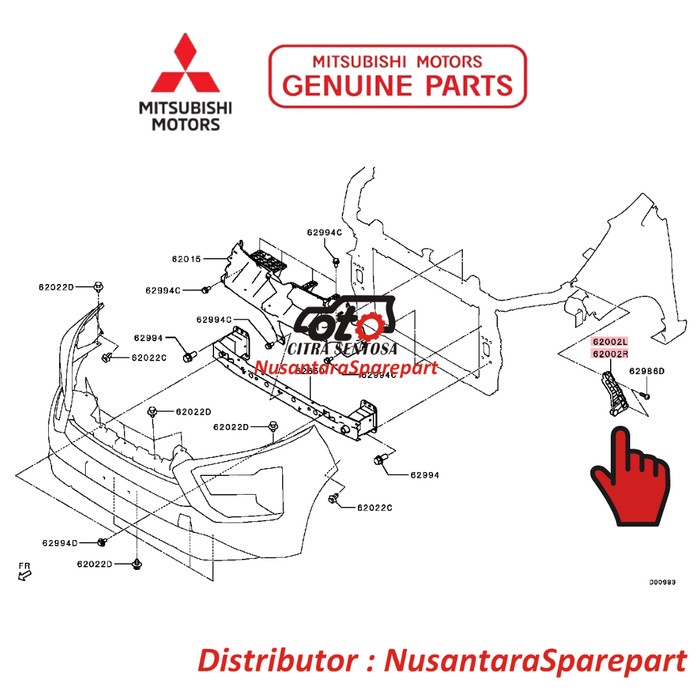 Jual BRACKET BUMPER DEPAN KIRI XPANDER FACELIFT 2021 KEATAS 6400L219 ...