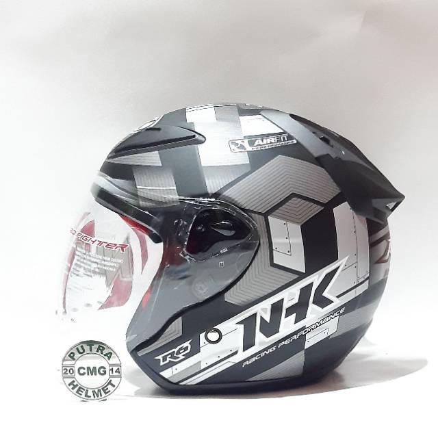 Jual HELM NHK R6 CUBE BLACK SILVER DOF | Shopee Indonesia