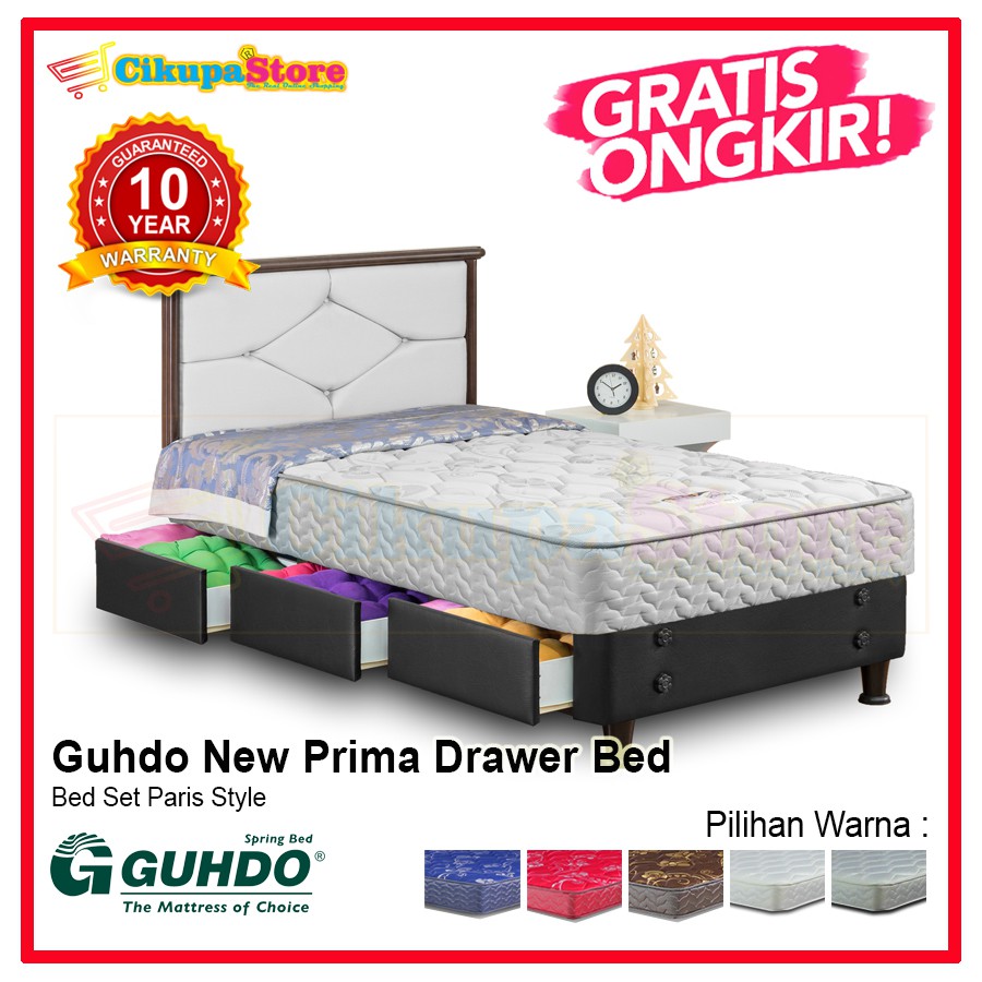 Jual Kasur Springbed Guhdo New Prima Drawer Bed HB Paris - Komplit Set (Divan / Dipan 3 Laci ...