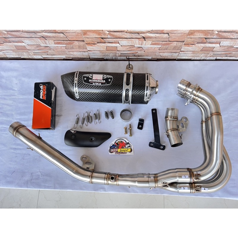 Jual knalpot yoshimura r77 usa carbon original fullsistem zx25r bkan ...