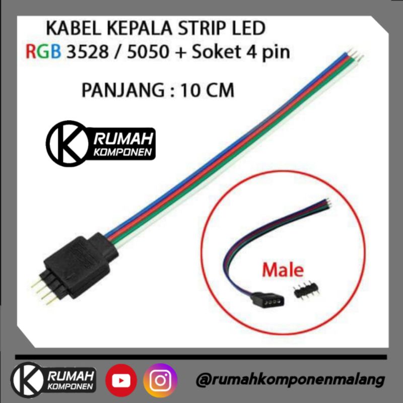 Jual Kabel sambung led strip rgb 4 pin | Shopee Indonesia