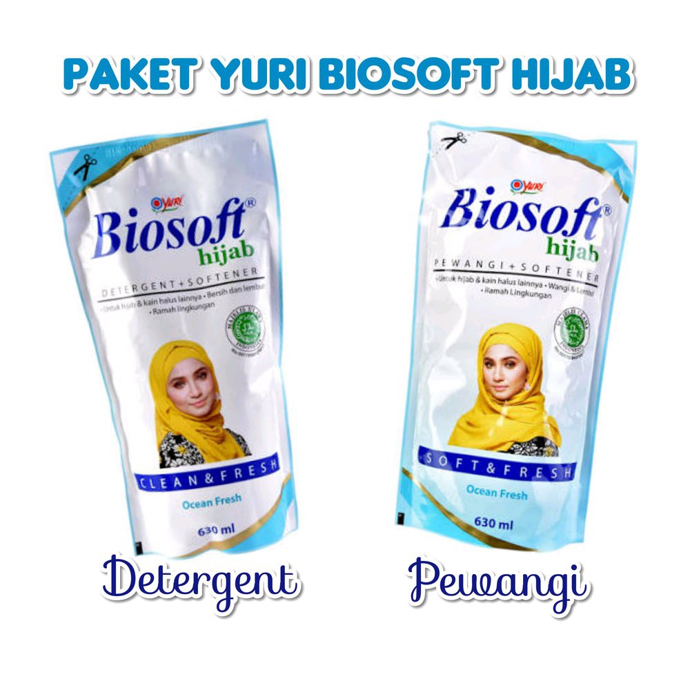 Jual Yuri Biosoft Hijab Detergent/Pewangi + Softener 630 ml | Shopee Indonesia