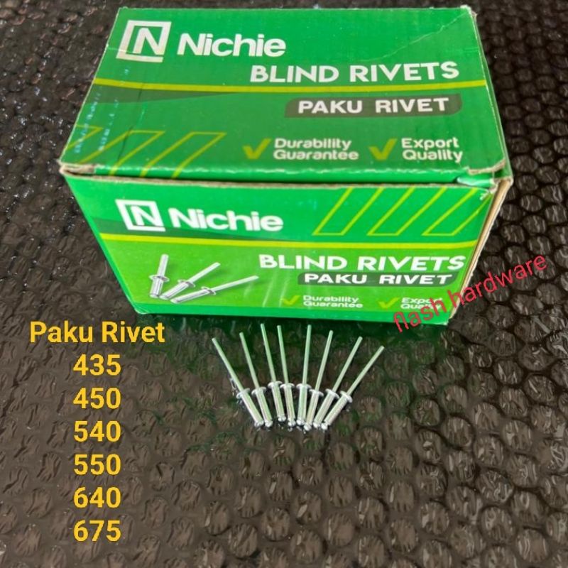 Jual paku rivet rifet 435, 450, 540, 550, 640,675 nichie, Ap, Blue ...