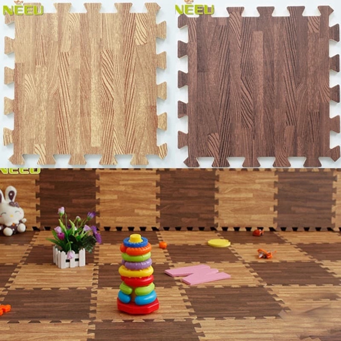 Jual Evamat Karpet Puzzle Wooden Mat Alas Lantai Motif Kayu Ukuran 60 ...