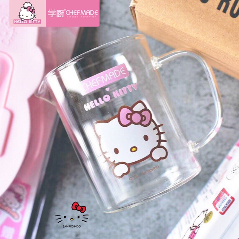 Jual Glass Measuring Cup Hello Kitty by Chefmade | Shopee Indonesia