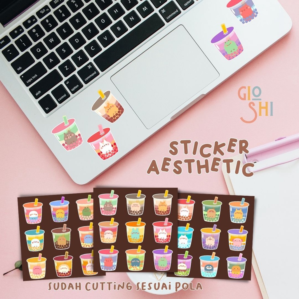 Jual sticker aesthetic boba cute by gioshi.store | Shopee Indonesia