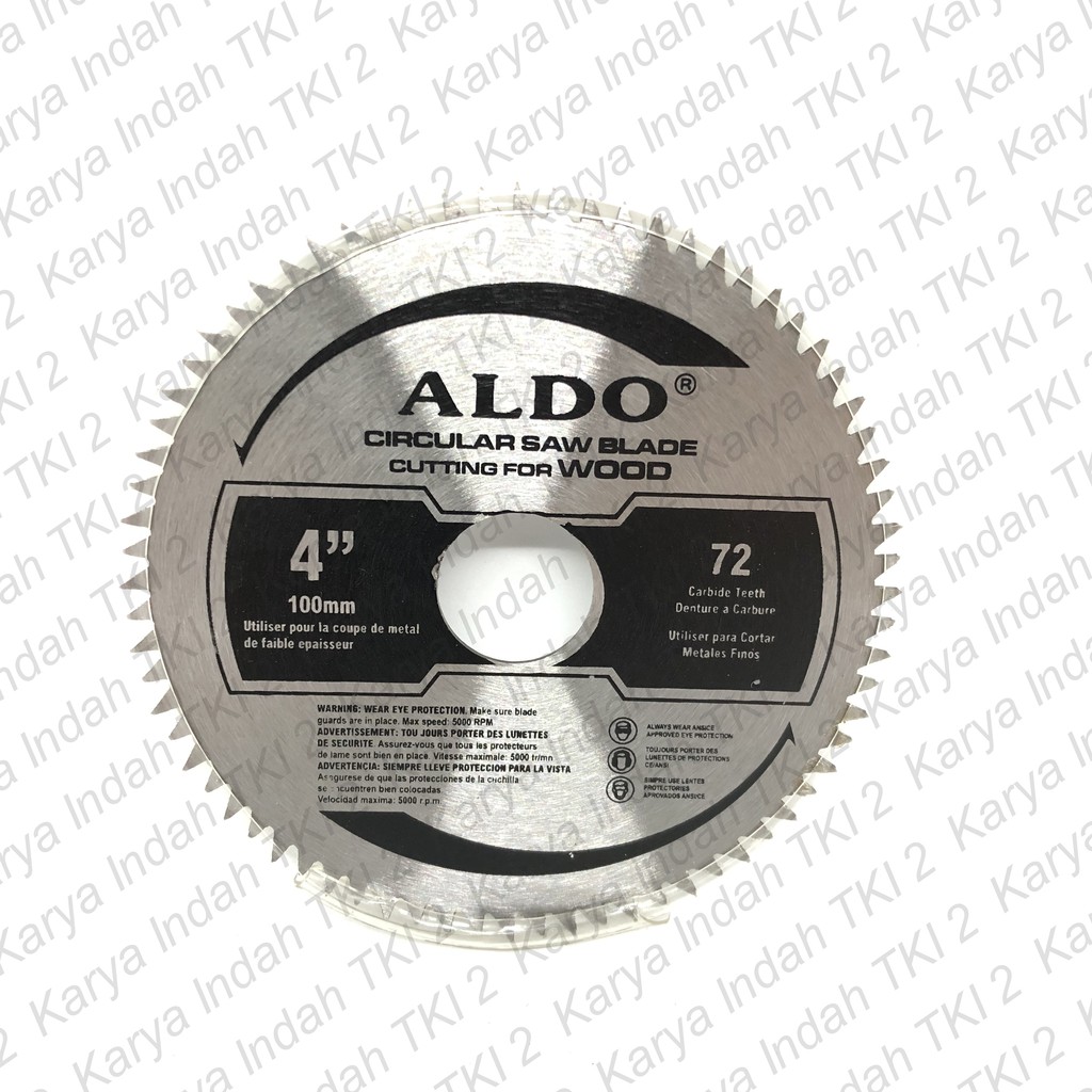 Jual Gergaji Kayu Bulat 4" x 72T ALDO Premium TCT Circular Saw Blade ...
