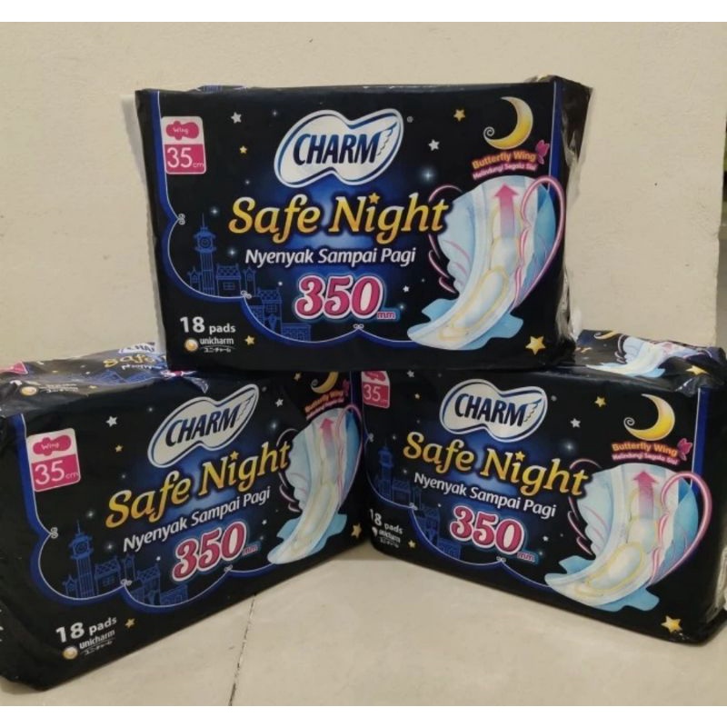 Jual (1 pack )Pembalut Wanita Charm Body Fit Safe Night Wing 35cm Isi ...