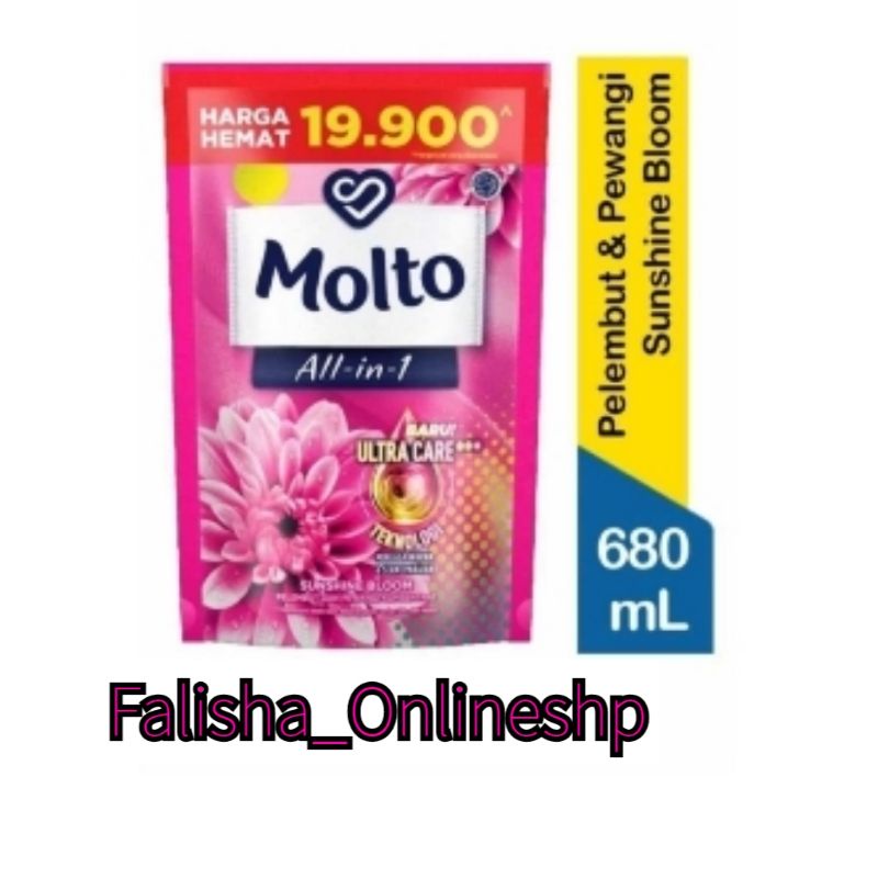 Jual Molto all in 1 Pelembut & pewangi pakaian Refill 680ml | Shopee ...
