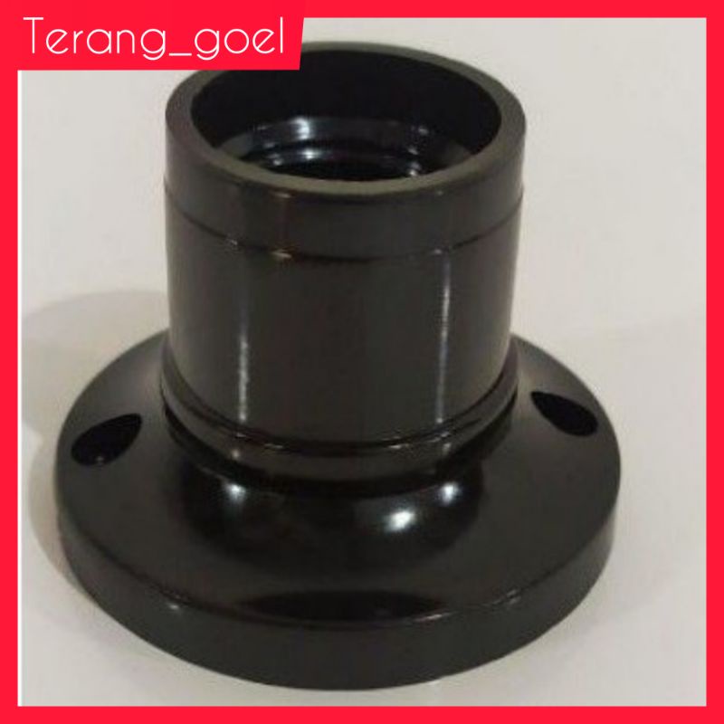 Jual Fitting Tempel Plafon Bulat Hitam Amasco / Fitting Duduk Model ...
