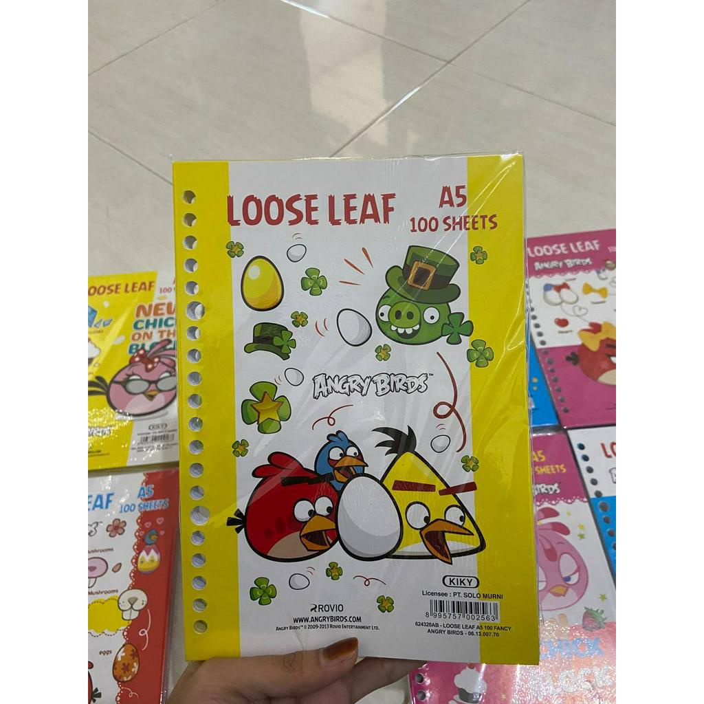Jual Kiky Loose Leaf Fancy Angry bird 100 lembar / Isi Binder | Shopee ...