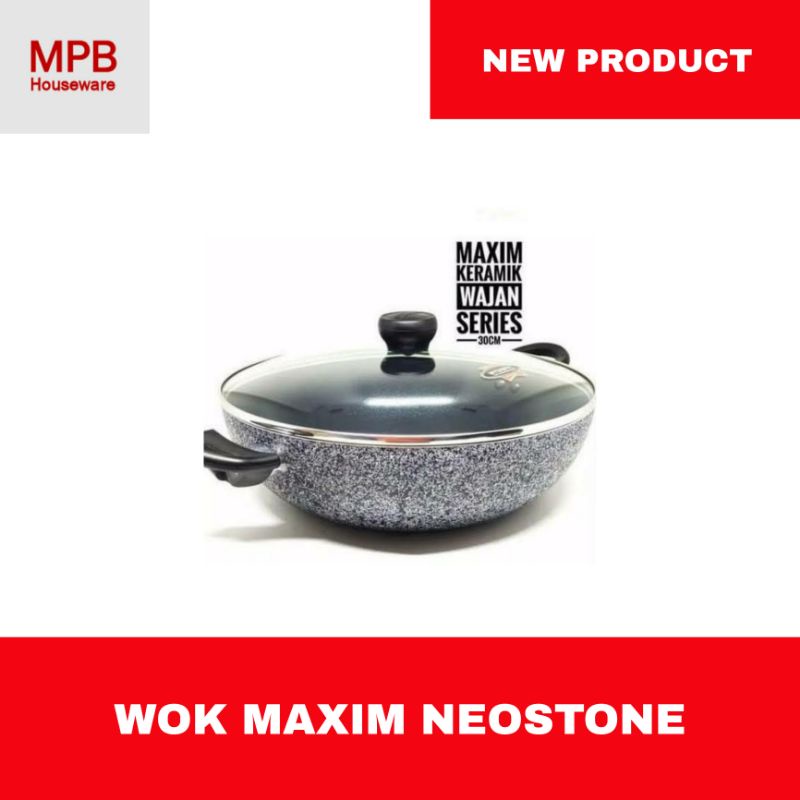 Jual WAJAN KERAMIK 30 CM MAXIM WOK NEOSTONE - NNEO-WK-30-D | Shopee ...