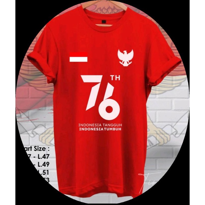 Jual KAOS KEMERDEKAAN INDONESIA HUT RI KE 76 GARUDA // KAOS AGUSTUSAN Simple murah grosir ...
