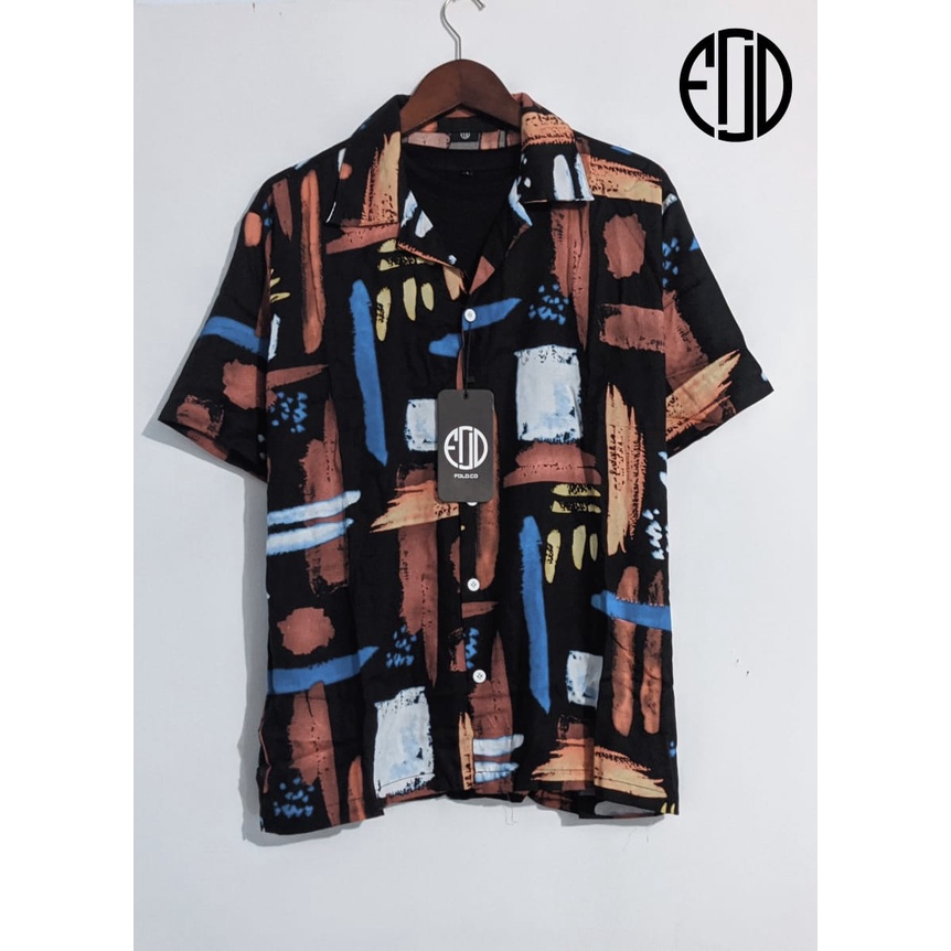 Jual FOLD.CO Kemeja Pria Retro Vintage Kemeja Pria Motif Abstrak Kemeja ...