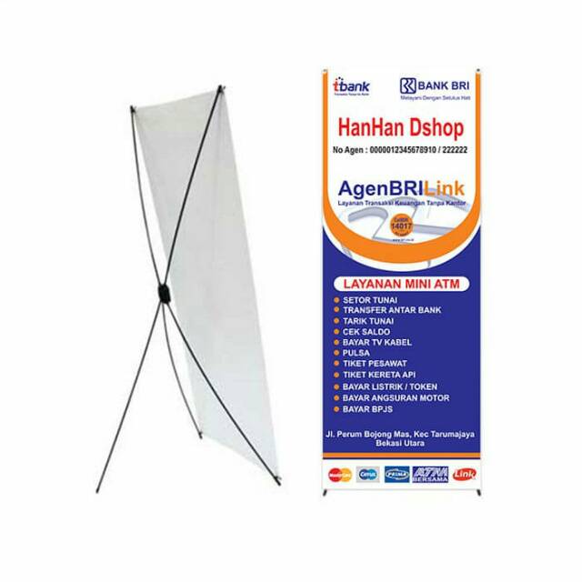 Jual X Banner BRILink 60X160 plus tiang penyangga | Shopee Indonesia