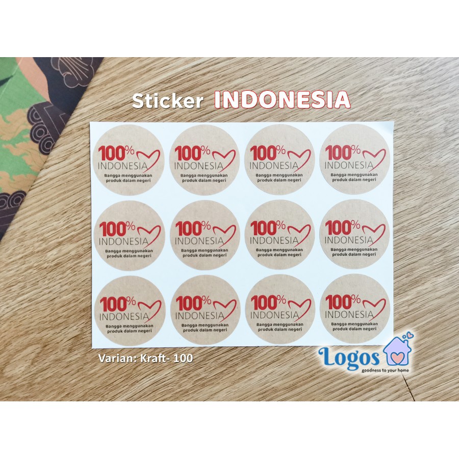 Jual Sticker 100% INDONESIA Bangga Buatan Stiker Label Produk Dalam ...