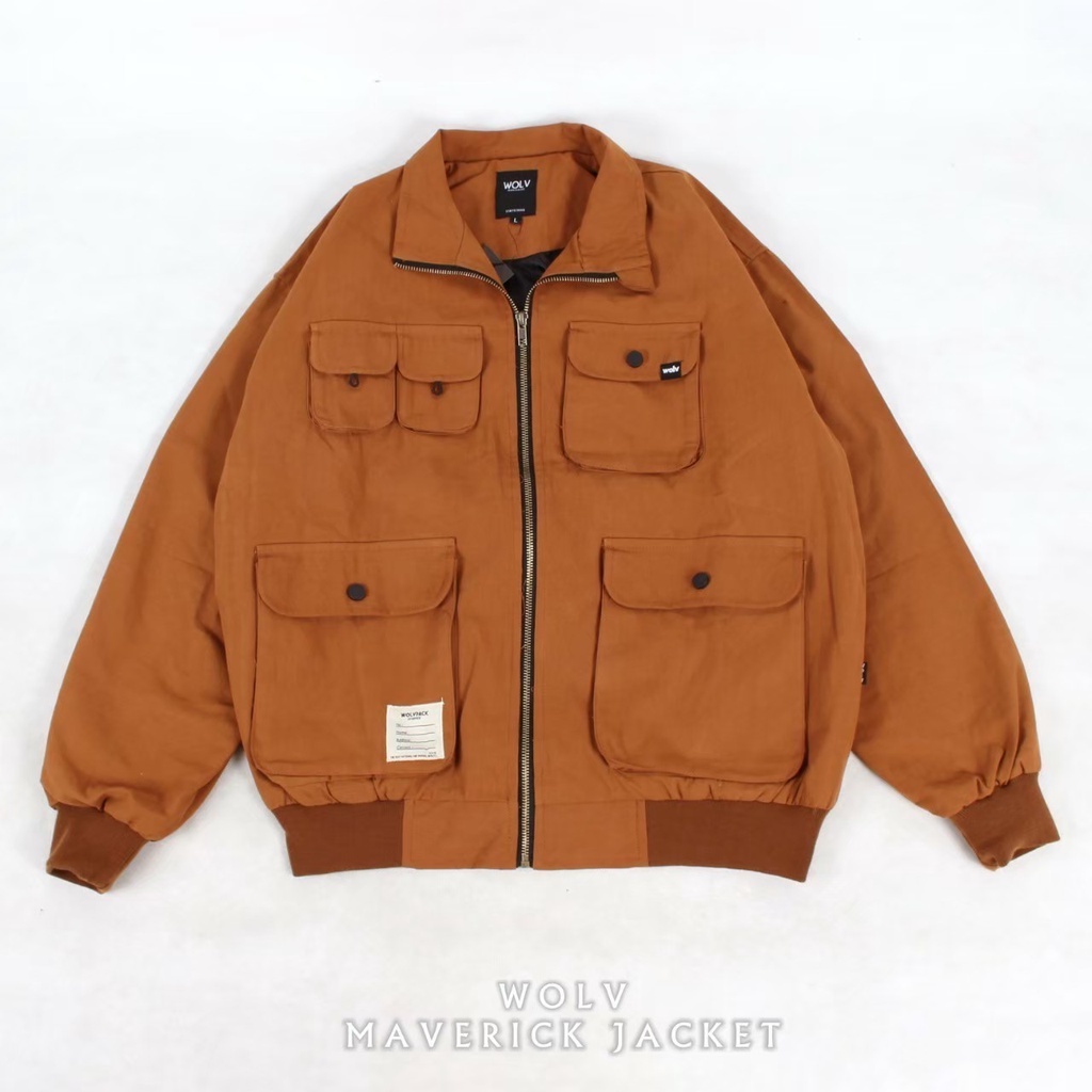 Jual Wolv - Maverick Jacket Rust & Black Series - Jaket Pilot | Shopee ...