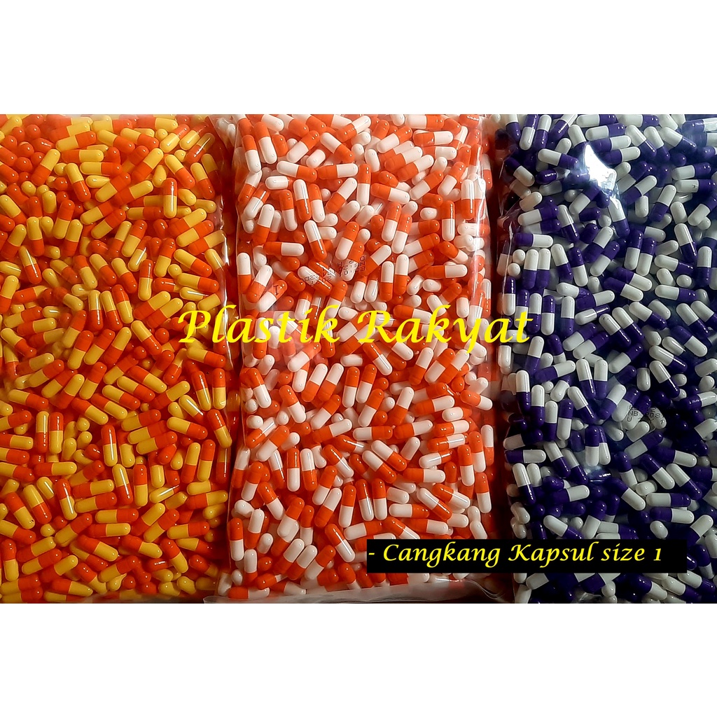 Jual Cangkang Kapsul Ukuran 1 Warna Warni / Kapsul Kosong Ukuran 1 ...