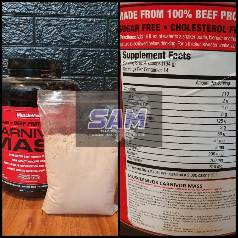 Jual Suplemen Fitness Eceran Repack MUSCLEMEDS Carnivor Mass 1 lb ...