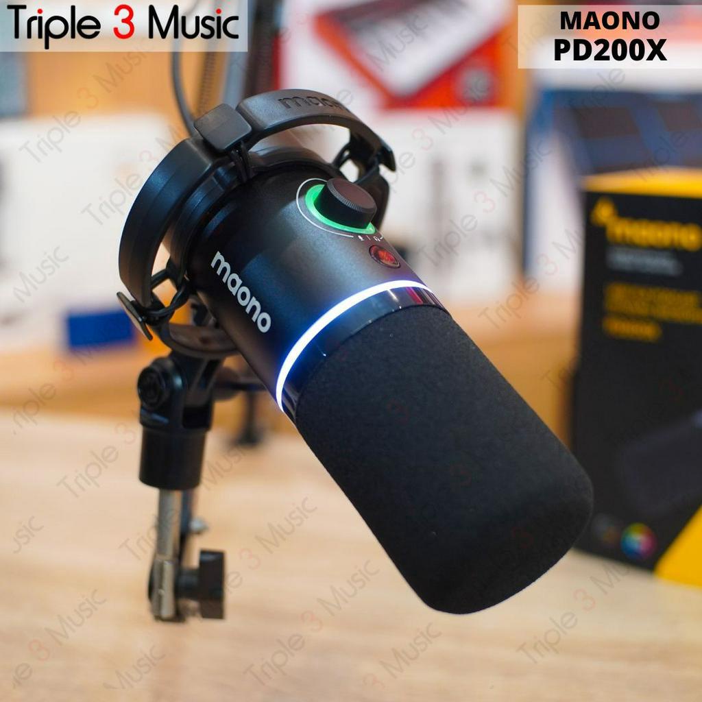 Jual Maono PD200 PD200X RGB Microphone Mic Dynamic USB & XLR Podcast broadcast | Shopee Indonesia