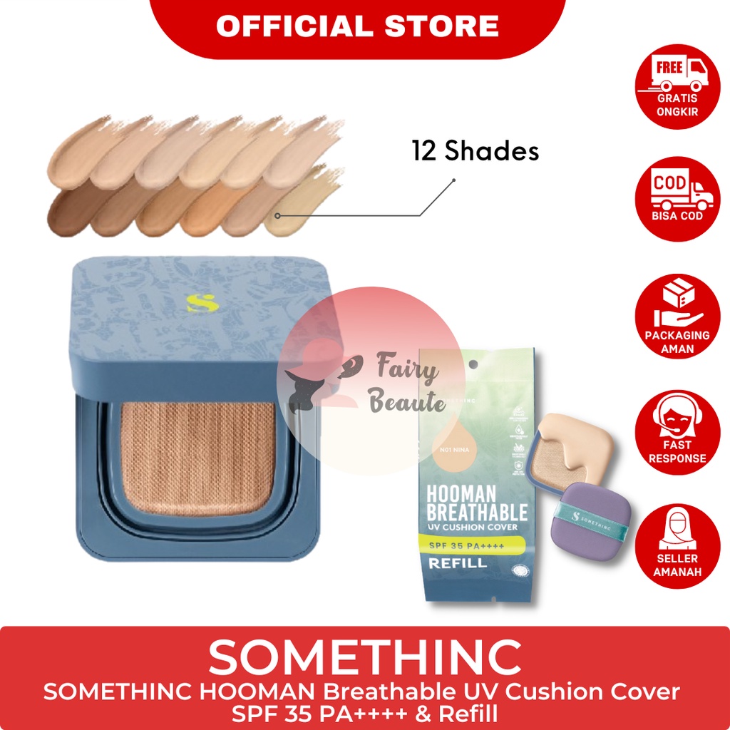 Jual Somethinc HOOMAN Breathable UV Cushion Cover SPF 35 PA++++ Full | Refill - Cushion Matte ...