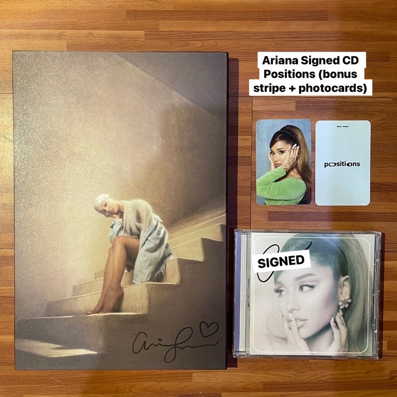Jual Ariana Grande Signed CD - Positions (BONUS STRIPE & PHOTOCARDS ...