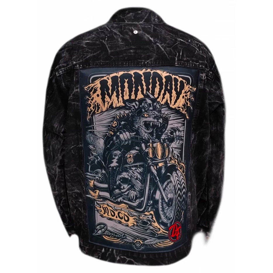 Jual jaket jeans pria terbaru 2022 Gambar motor/jaket pria printing ...