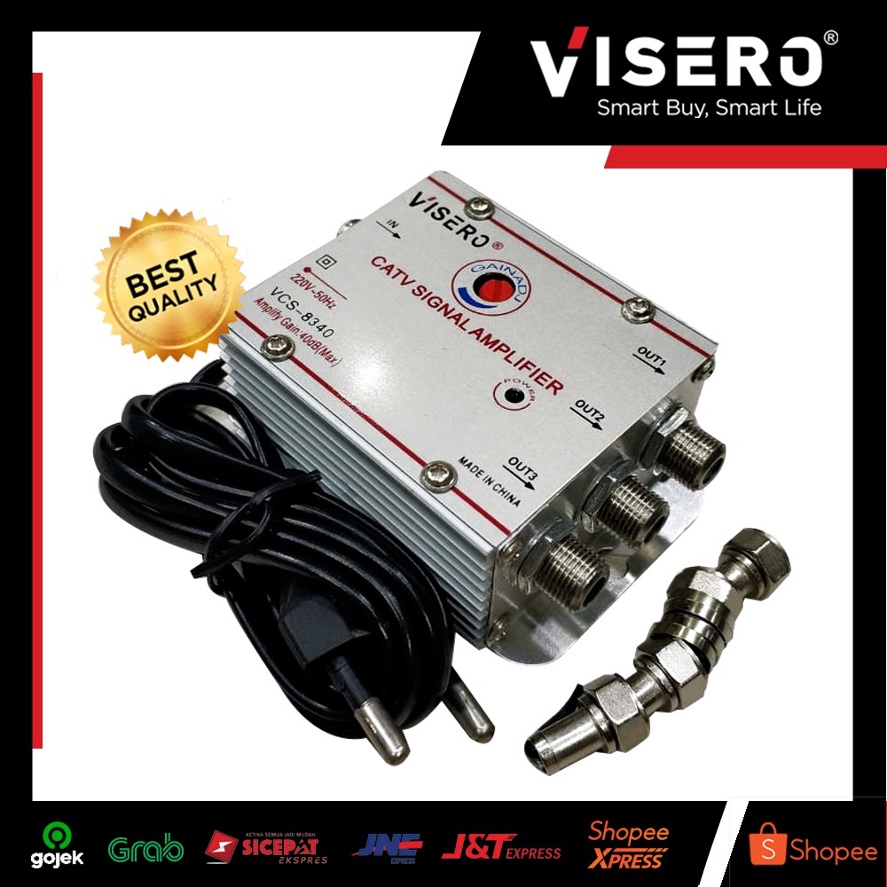 Jual CATV Signal Booster Amplifier / Penguat Signal 3 output 40dB ...