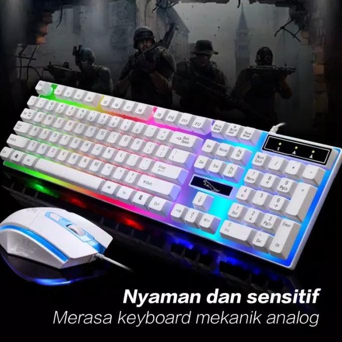 Jual PAKET KEYBORD GAMING + MOUSE GAMING USB COMBO SET G21B LAMPU LED ...
