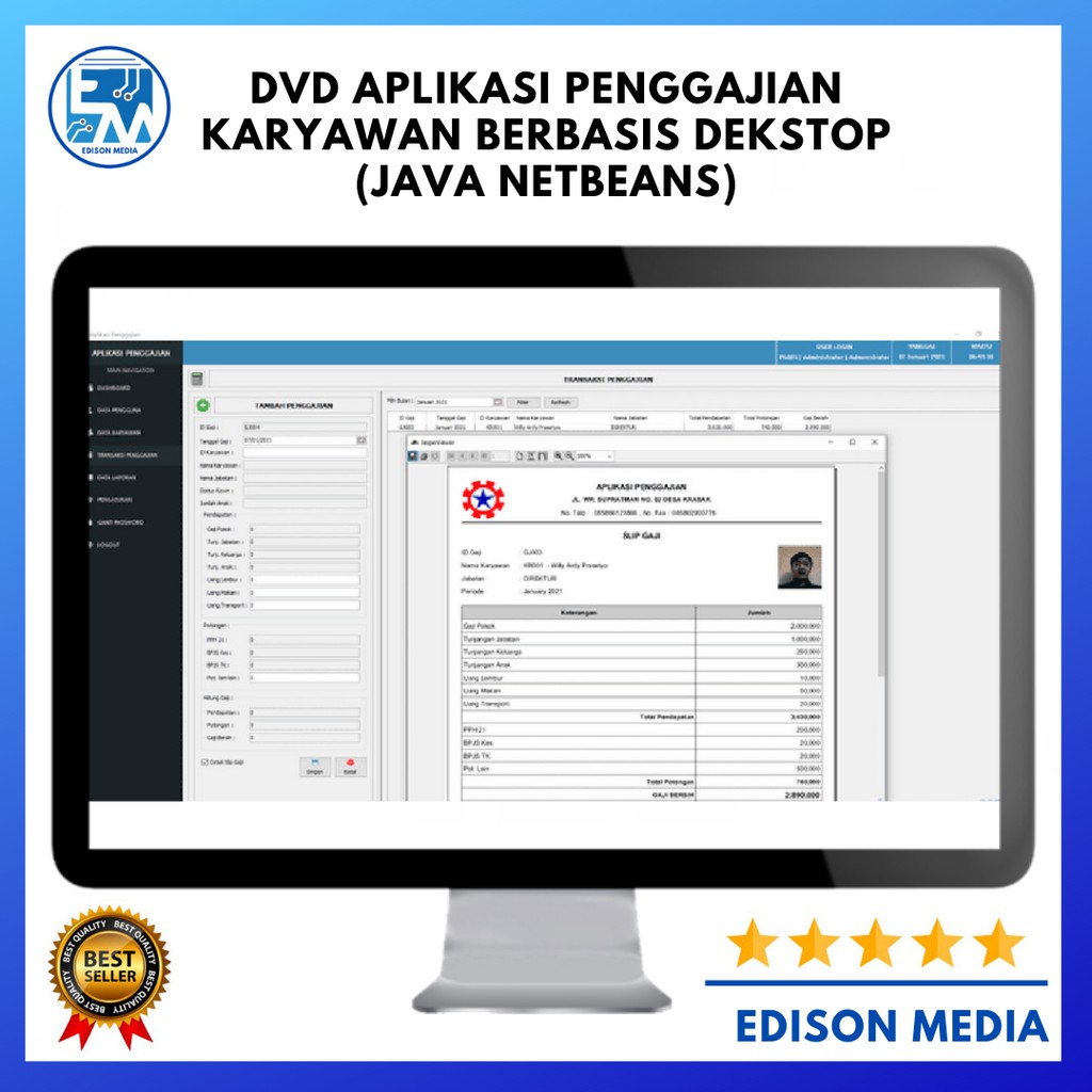 Jual DVD Aplikasi Penggajian Karyawan Berbasis Dekstop (Java NetBeans) | Shopee Indonesia