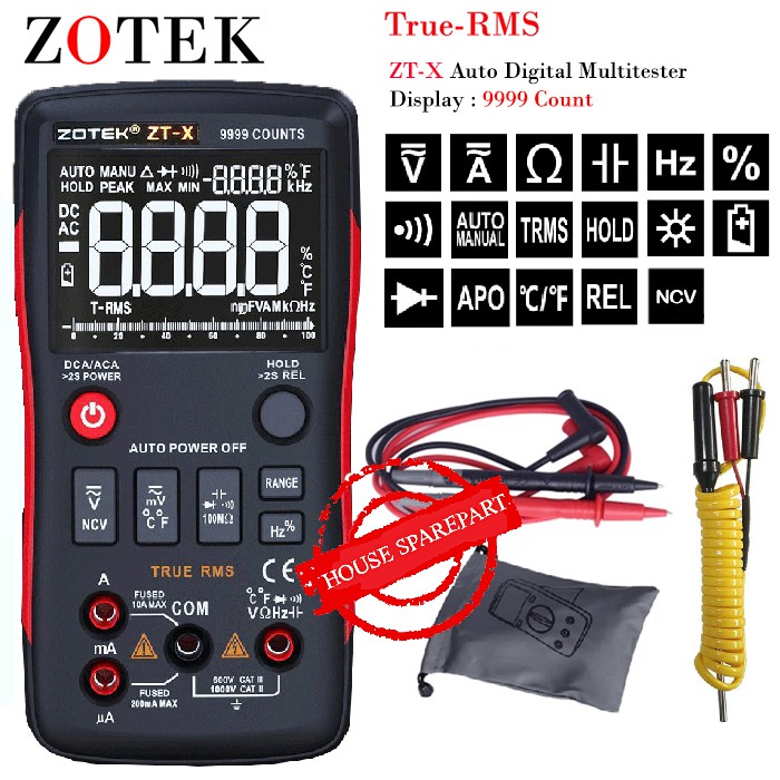 Jual Zotek ZT-X Digital Multimeter Auto True Range RMS AC / DC Volt Amp ...