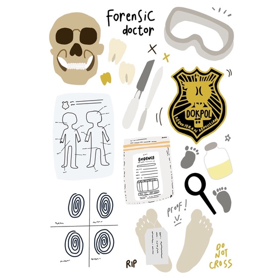 Jual sticker sheet dokter spesialis forensik forensic doctor | Shopee ...